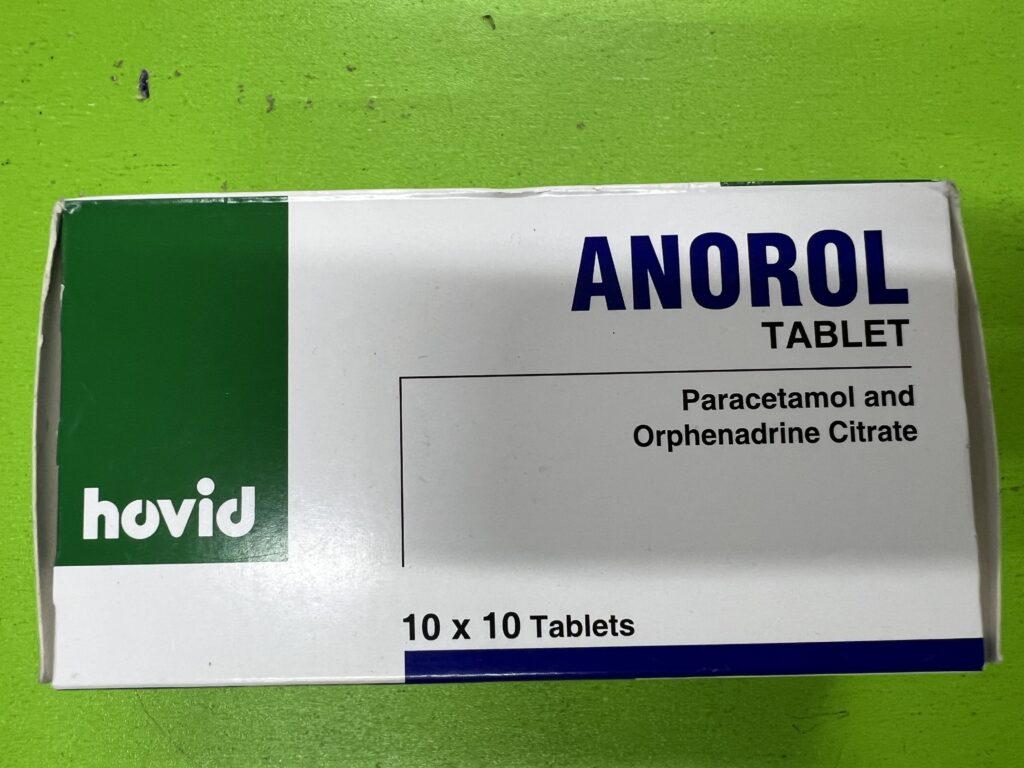 PARACETAMOL/ORPHENADRINE CITRATE 450/35MG (ANOROL)PER SACHET - Walls